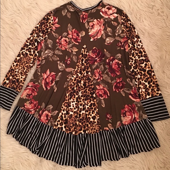 Tops | Mixed Print Top | Poshmark